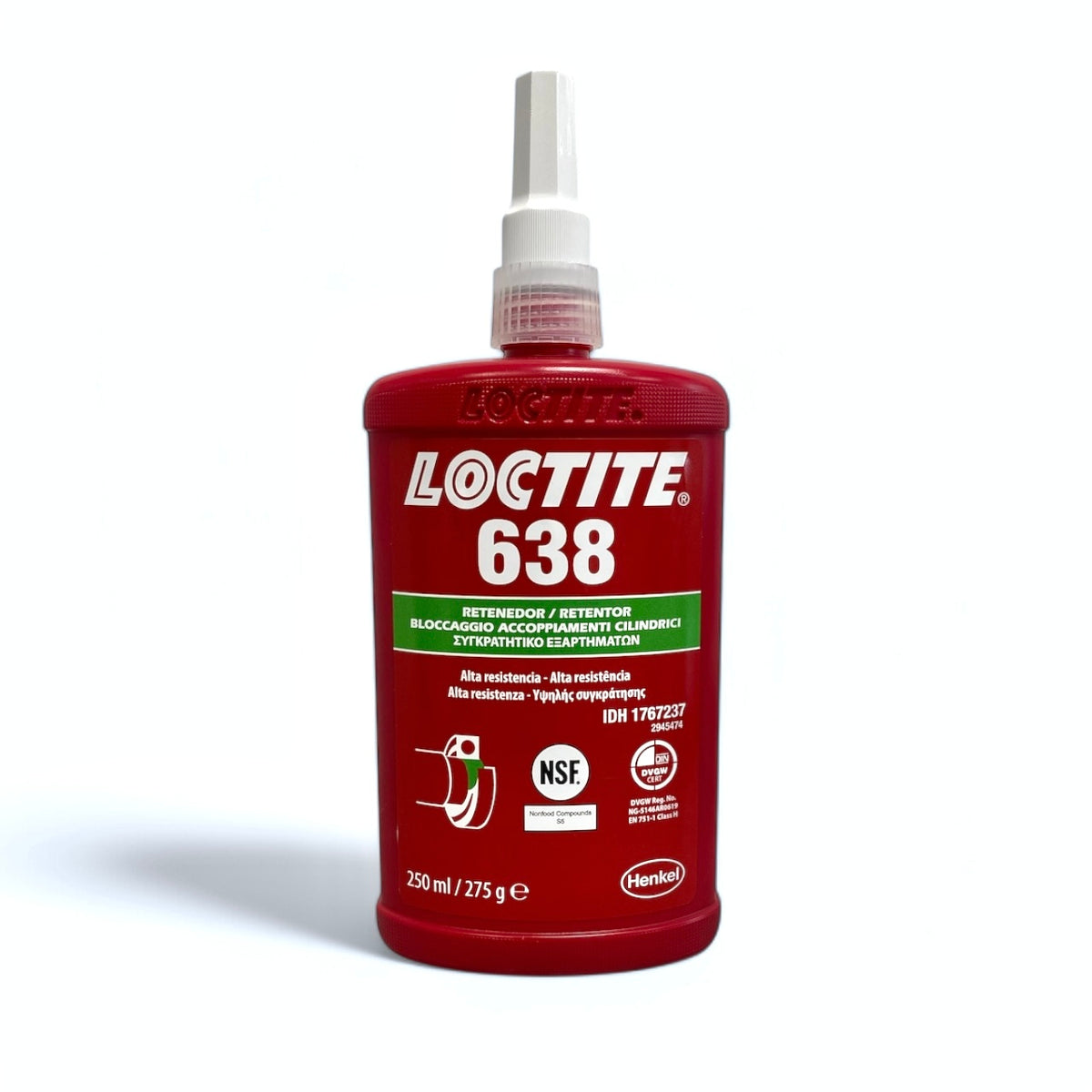 Loctite 638 - 250ml, Fijador de piezas de alta resistencia – ADHESIVE MARKET ES