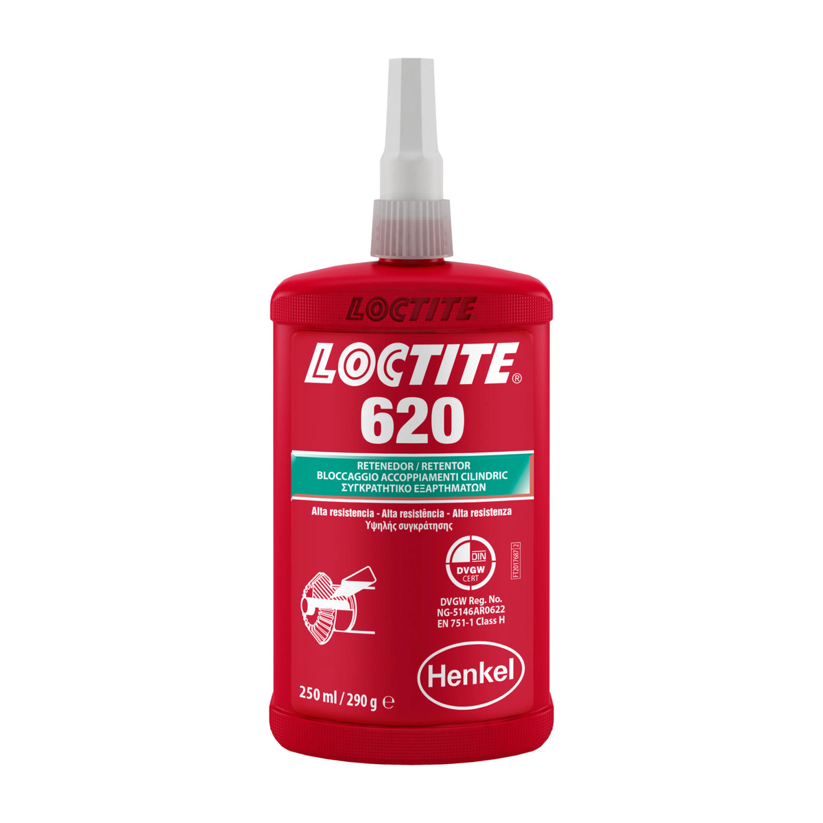 Loctite 620 - 250ml, Compuesto retenedor de alta resistencia térmica ...